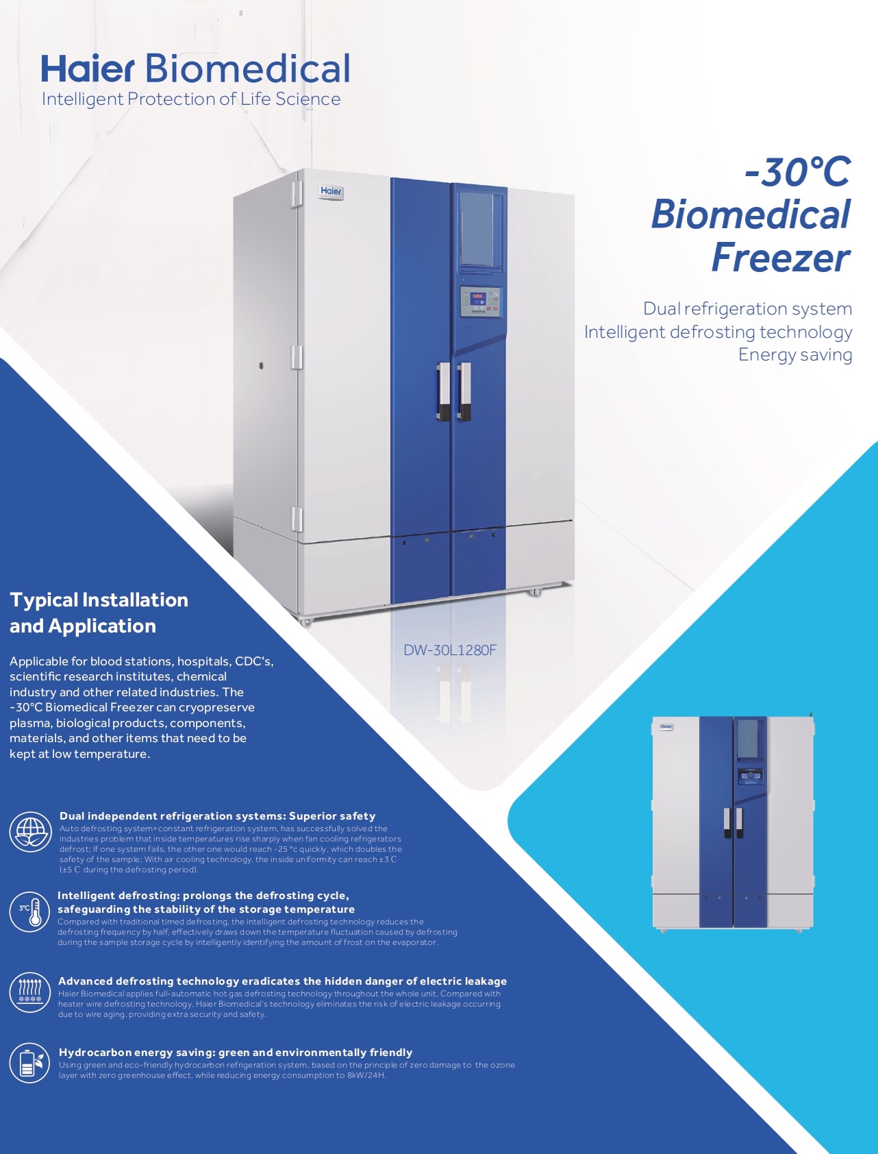 DW-30L1280F Haier Biomedical tủ đông y sinh không đóng đá