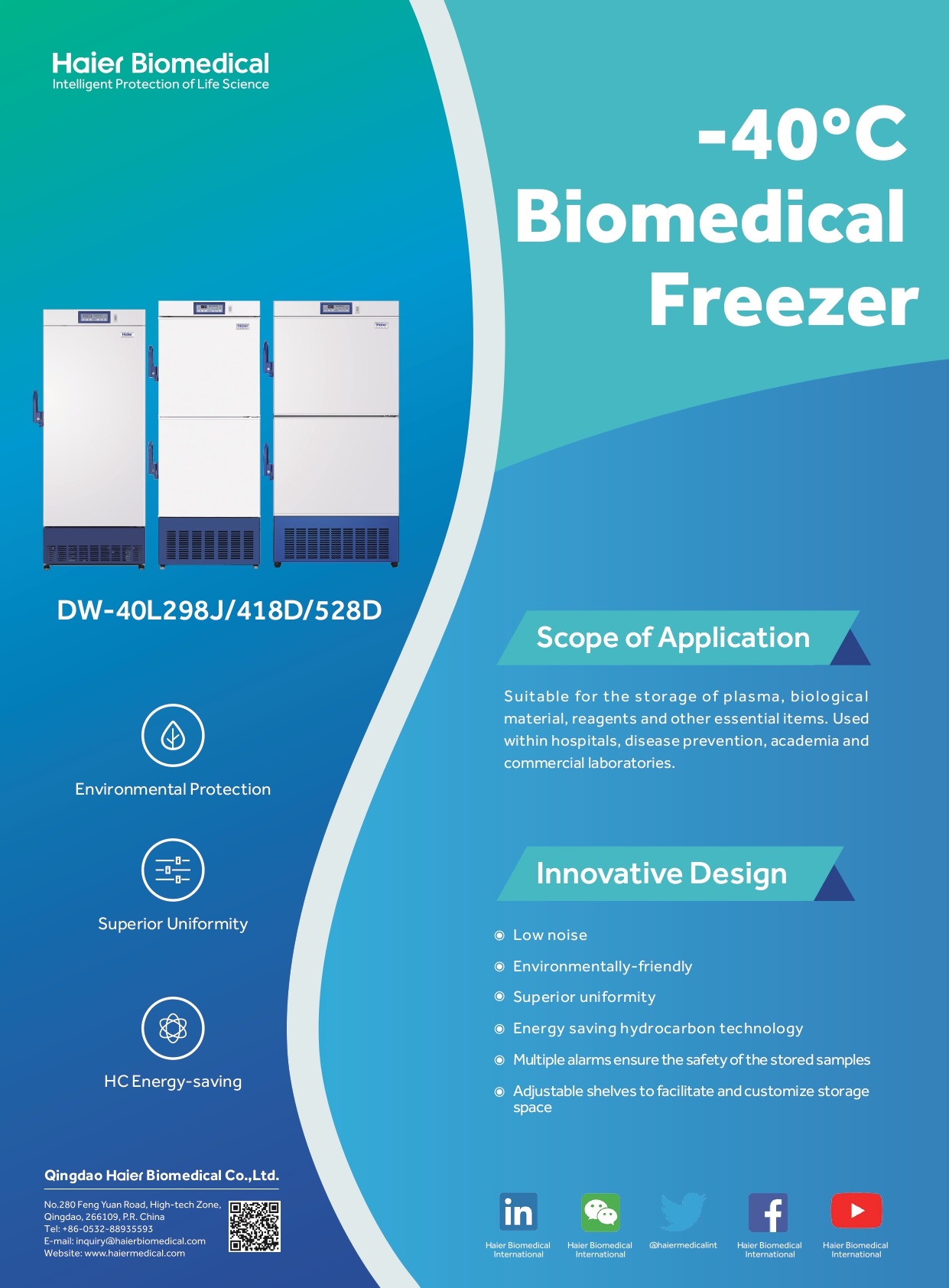 DW-40L528D Haier Biomedical tủ đông y sinh