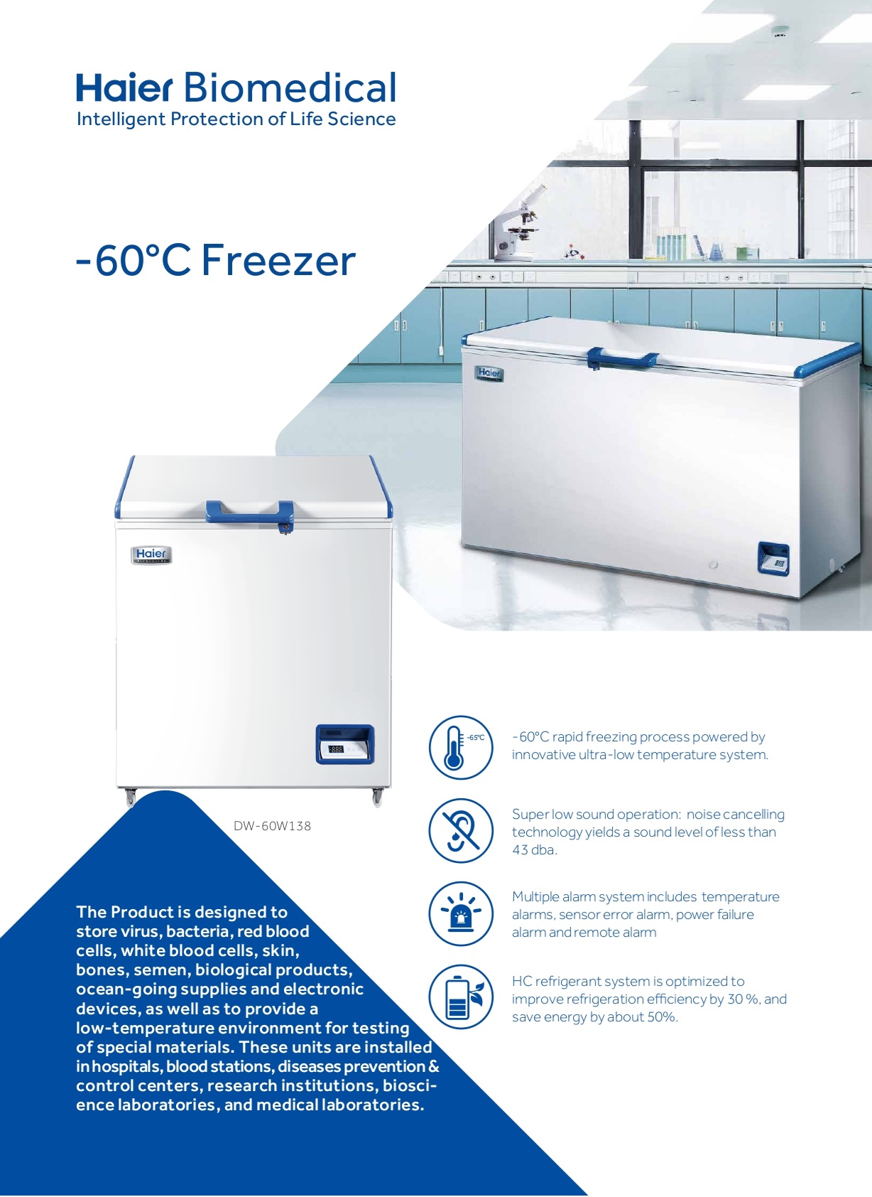 DW-60W388 Haier Biomedical tủ đông y sinh