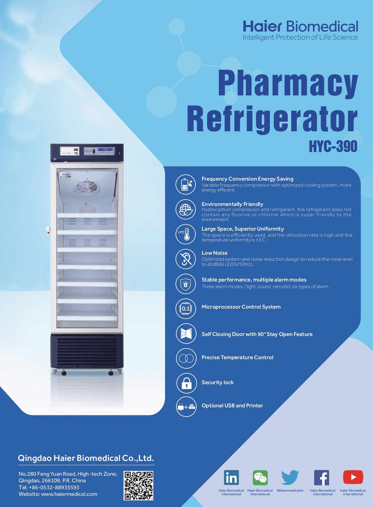 HYC-390 Haier Biomedical Tủ lạnh bảo quản dược phẩm