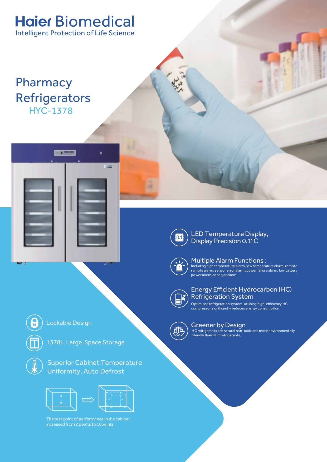 HYC-1378 Haier Biomedical tủ lạnh bảo quản dược phẩm 2 cánh