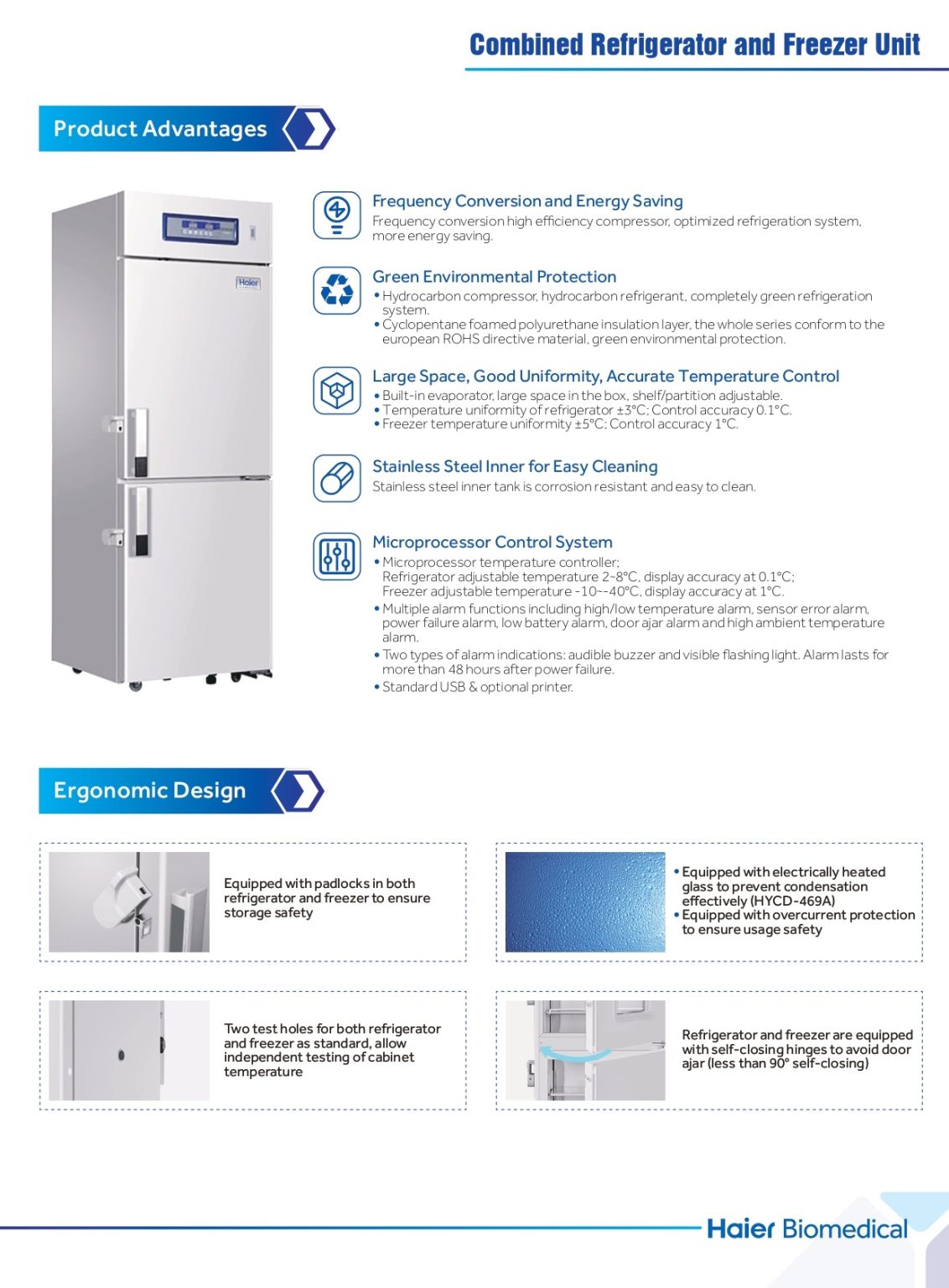 HYCD-469A Haier Biomedical tủ đông y sinh và tủ lạnh dược phẩm kết hợp