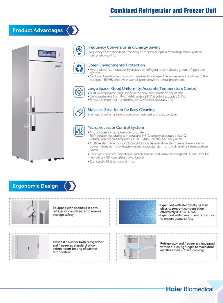 HYCD-469A Haier Biomedical tủ đông y sinh và tủ lạnh dược phẩm kết hợp