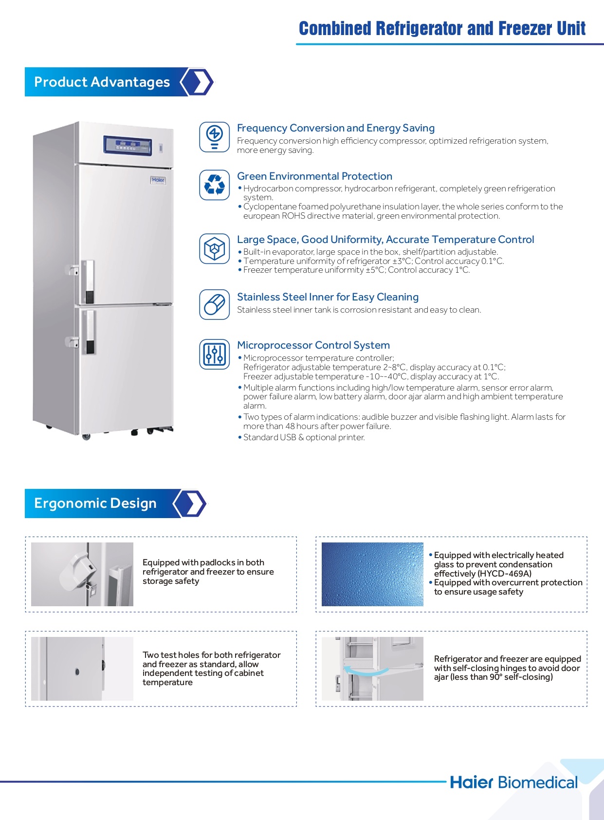 HYCD-469A Haier Biomedical tủ đông y sinh và tủ lạnh dược phẩm kết hợp